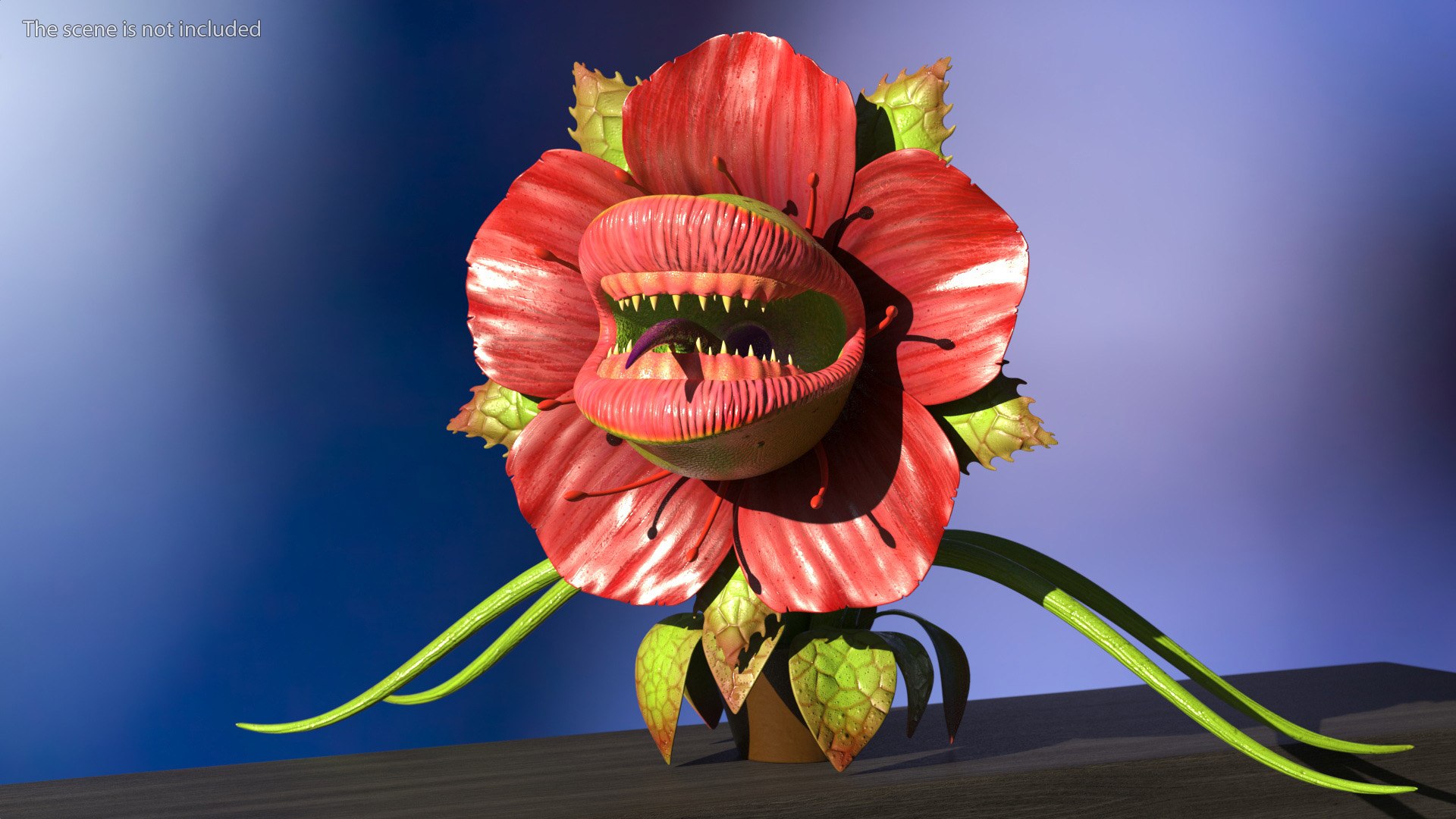 3D Halloween Monster Plant Rigged For Cinema 4D Model - TurboSquid 2052250