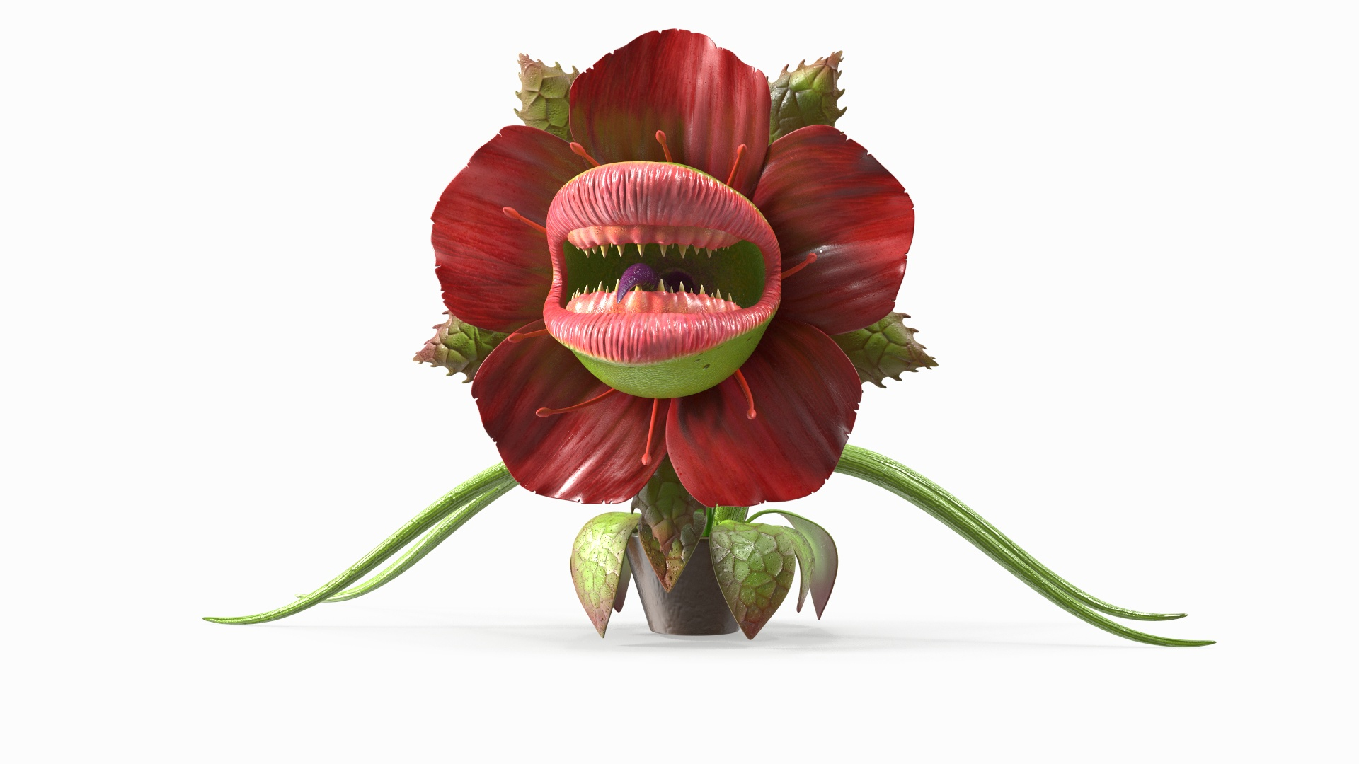 3D Halloween Monster Plant Rigged For Cinema 4D Model - TurboSquid 2052250