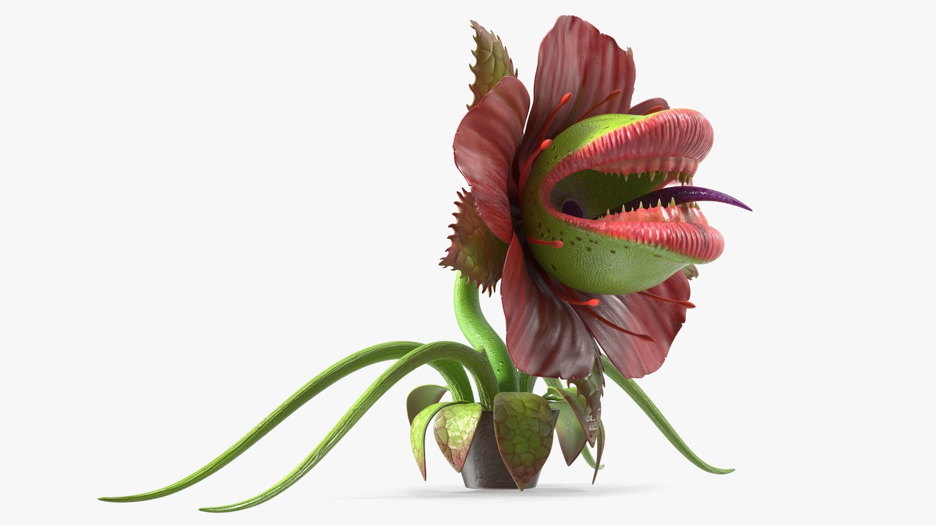 3D Halloween Monster Plant Rigged For Cinema 4D Model - TurboSquid 2052250