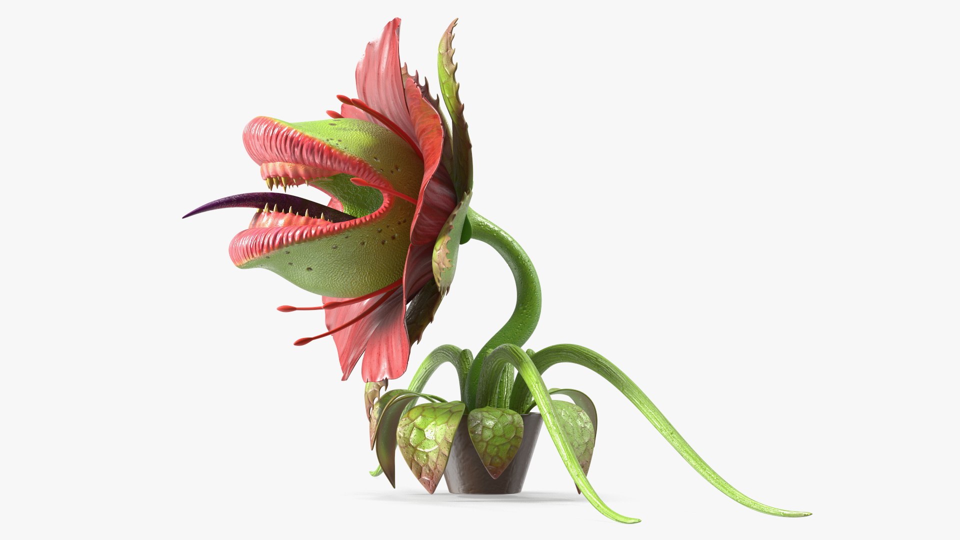 3D Halloween Monster Plant Rigged For Cinema 4D Model - TurboSquid 2052250