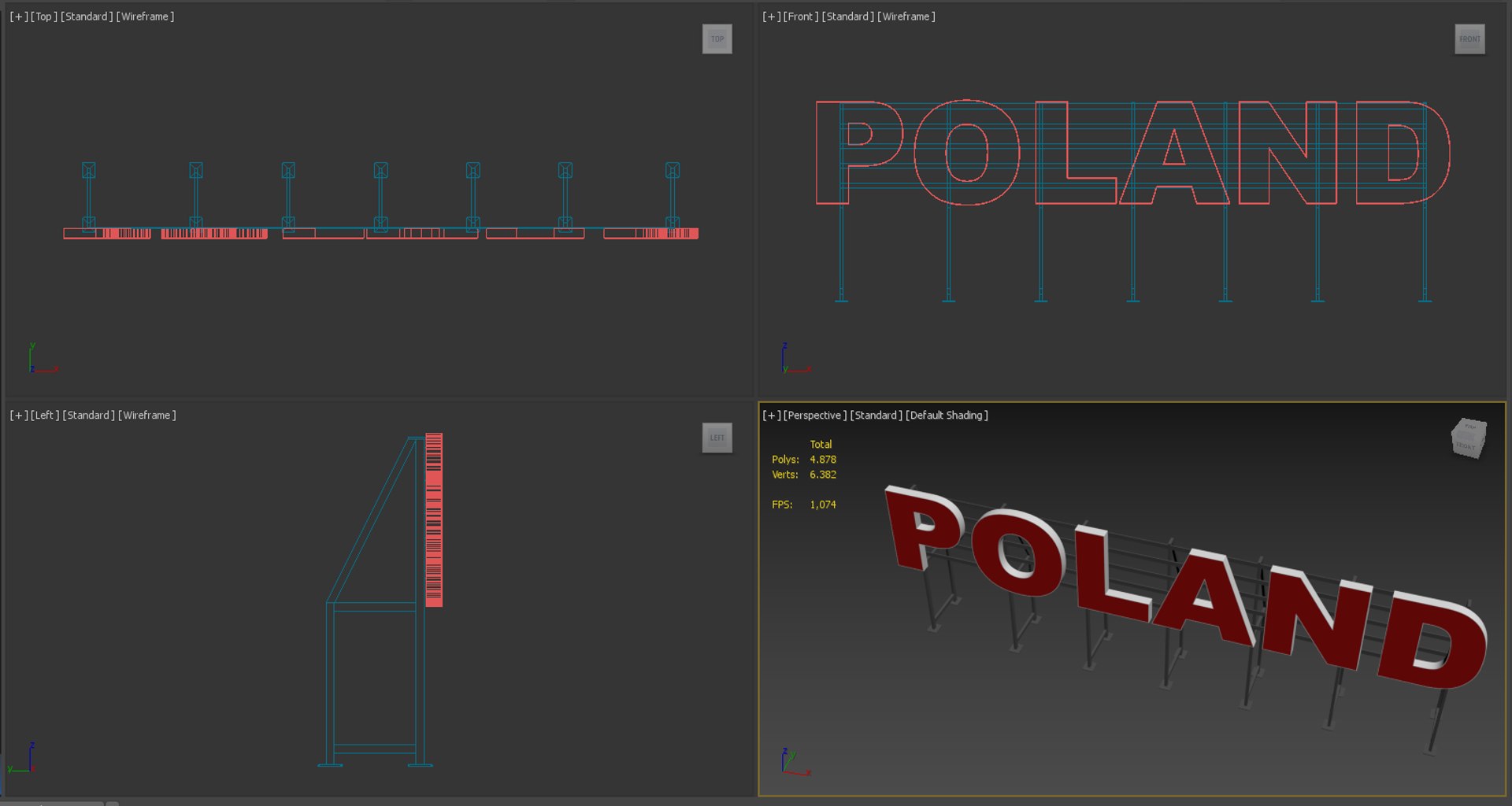 3D Country Sign Poland Model - TurboSquid 1804943