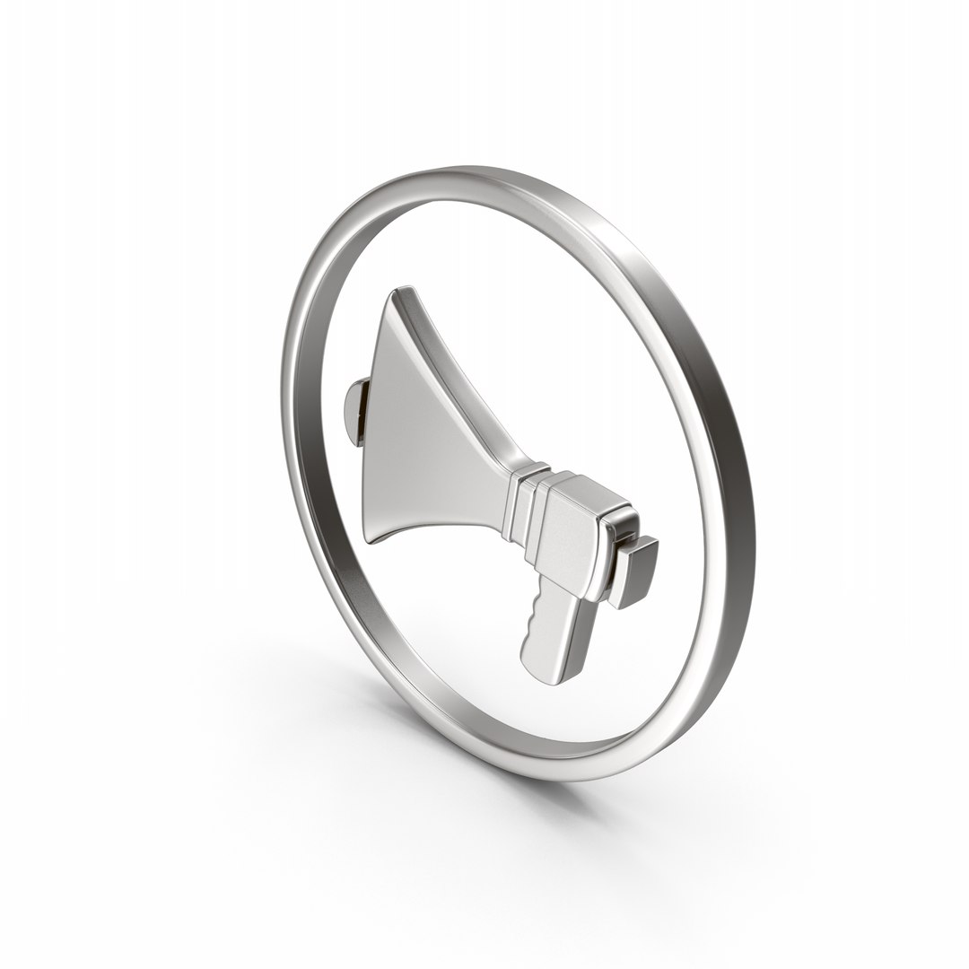3D Megaphone Symbol Silver Model - TurboSquid 2316630