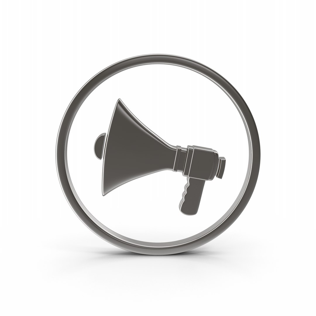 3D Megaphone Symbol Silver Model - TurboSquid 2316630
