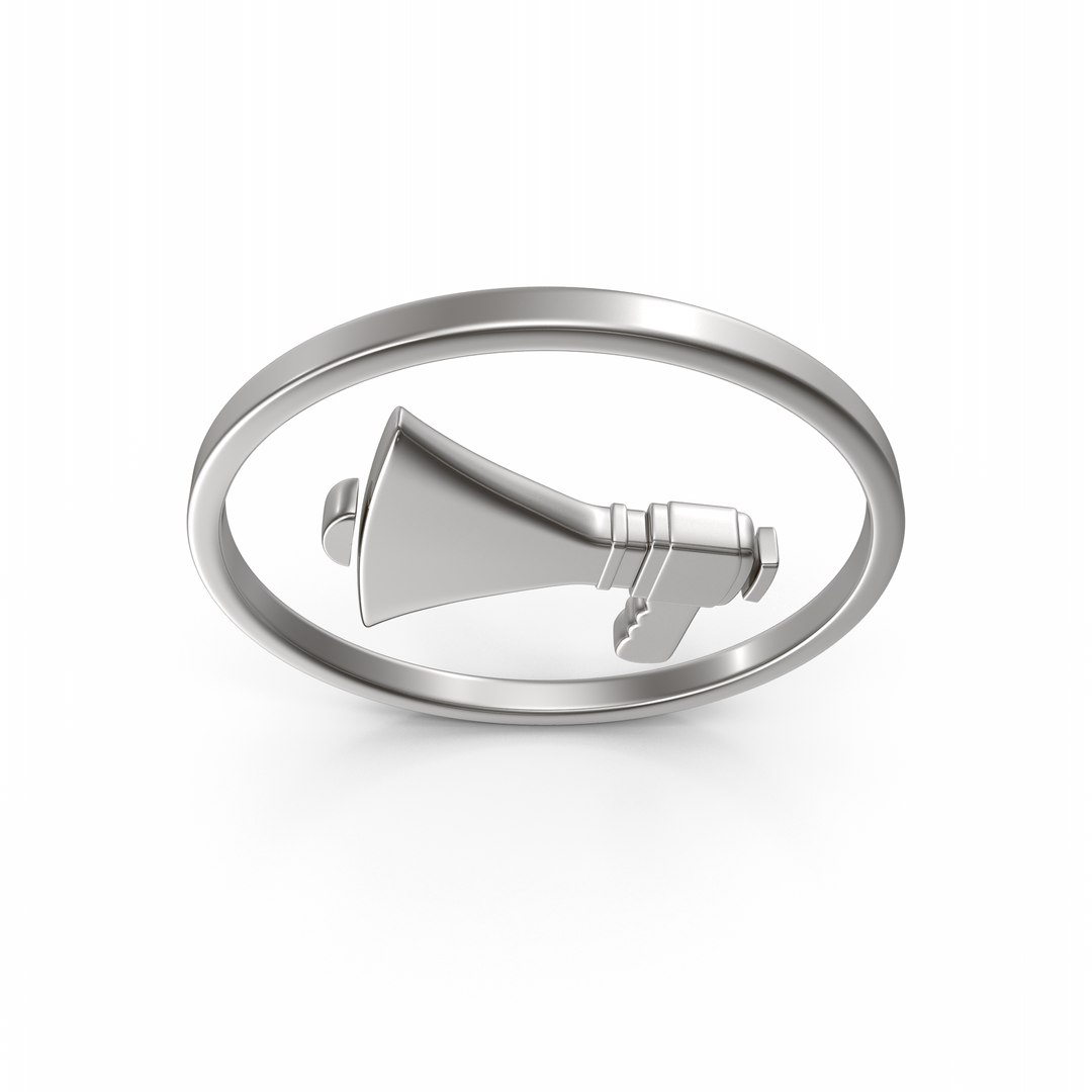 3D Megaphone Symbol Silver Model - TurboSquid 2316630