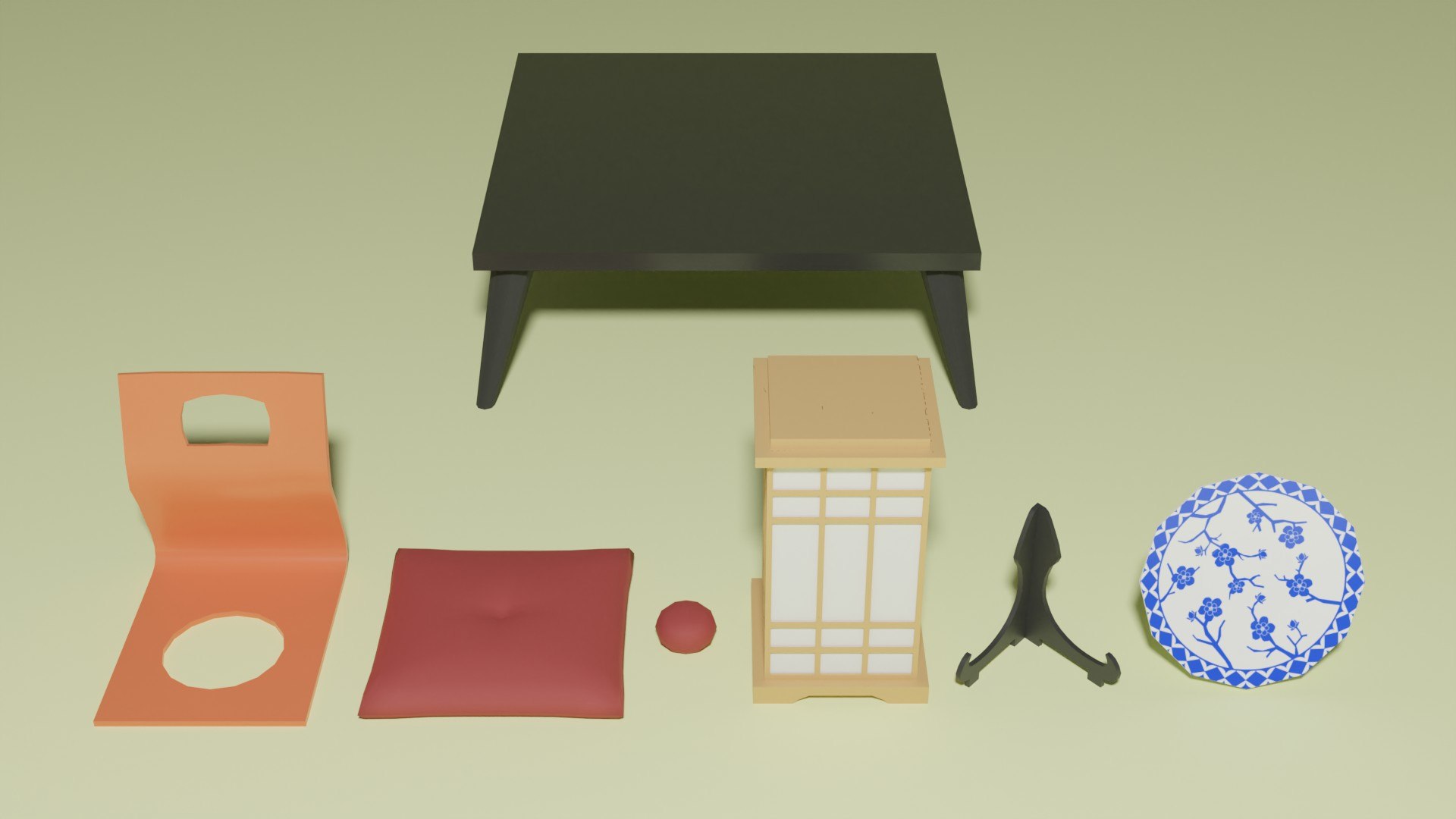 3D Low Poly Japanese Room Pack - TurboSquid 2002457