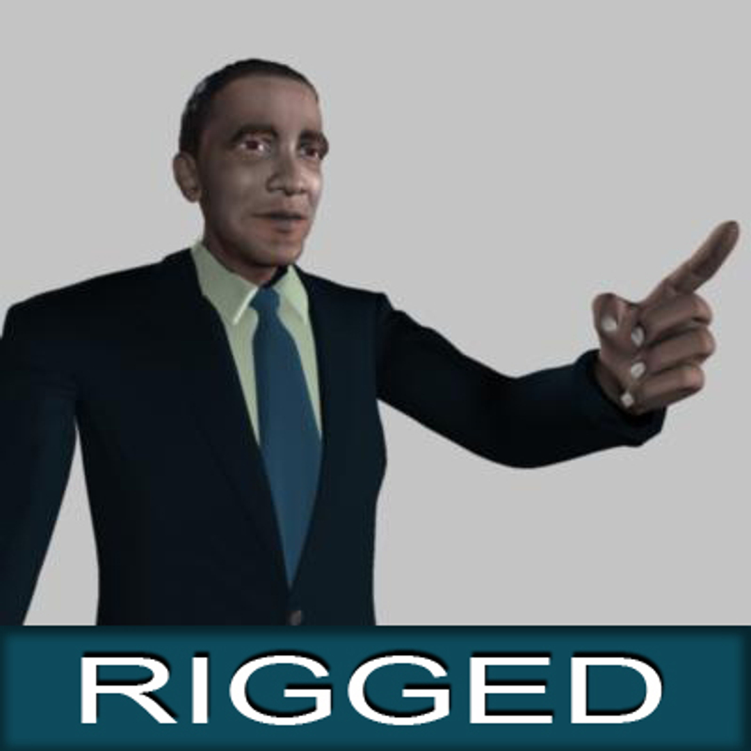 3d model barack obama body rig