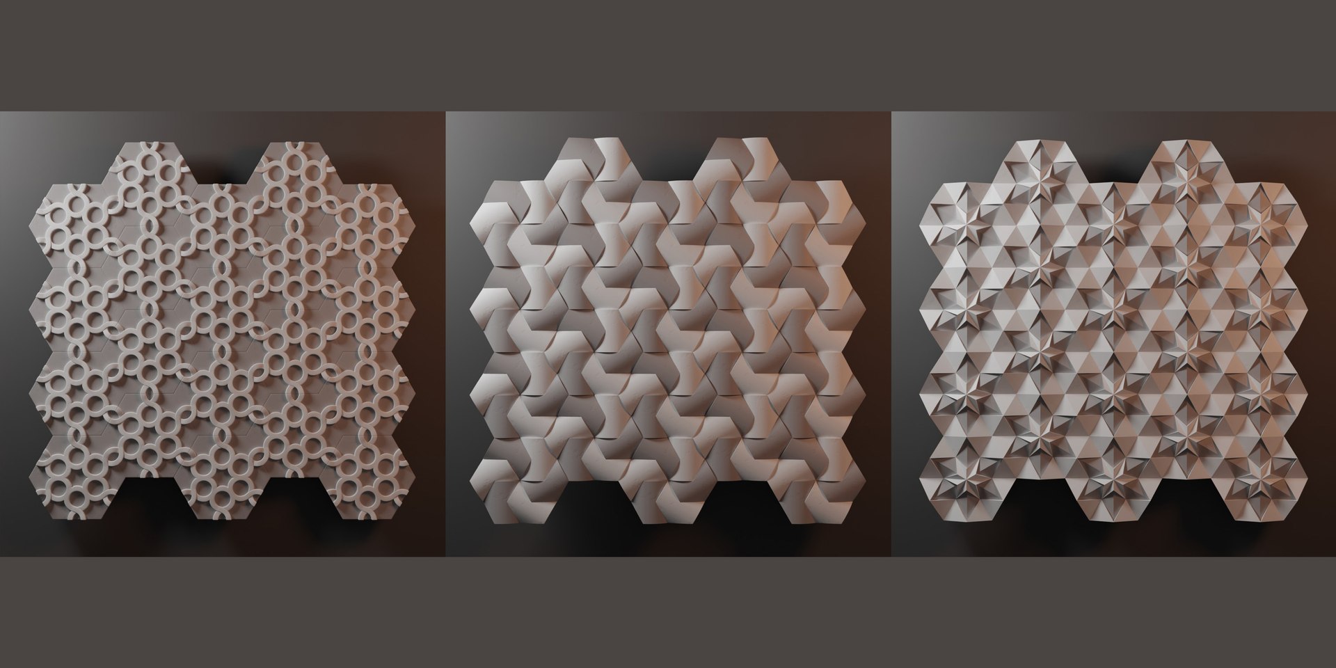 90 Wall Panels - Geometry Nodes Based - Hexagonal And Quadruple Model ...