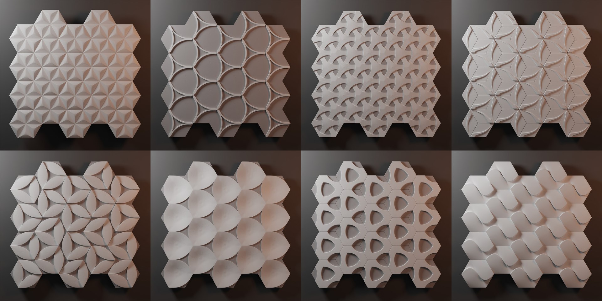 90 Wall Panels - Geometry Nodes Based - Hexagonal And Quadruple Model ...