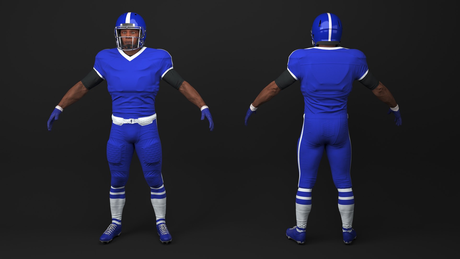 Blue Uniform T-Pose American Football Players 3D - TurboSquid 2172047