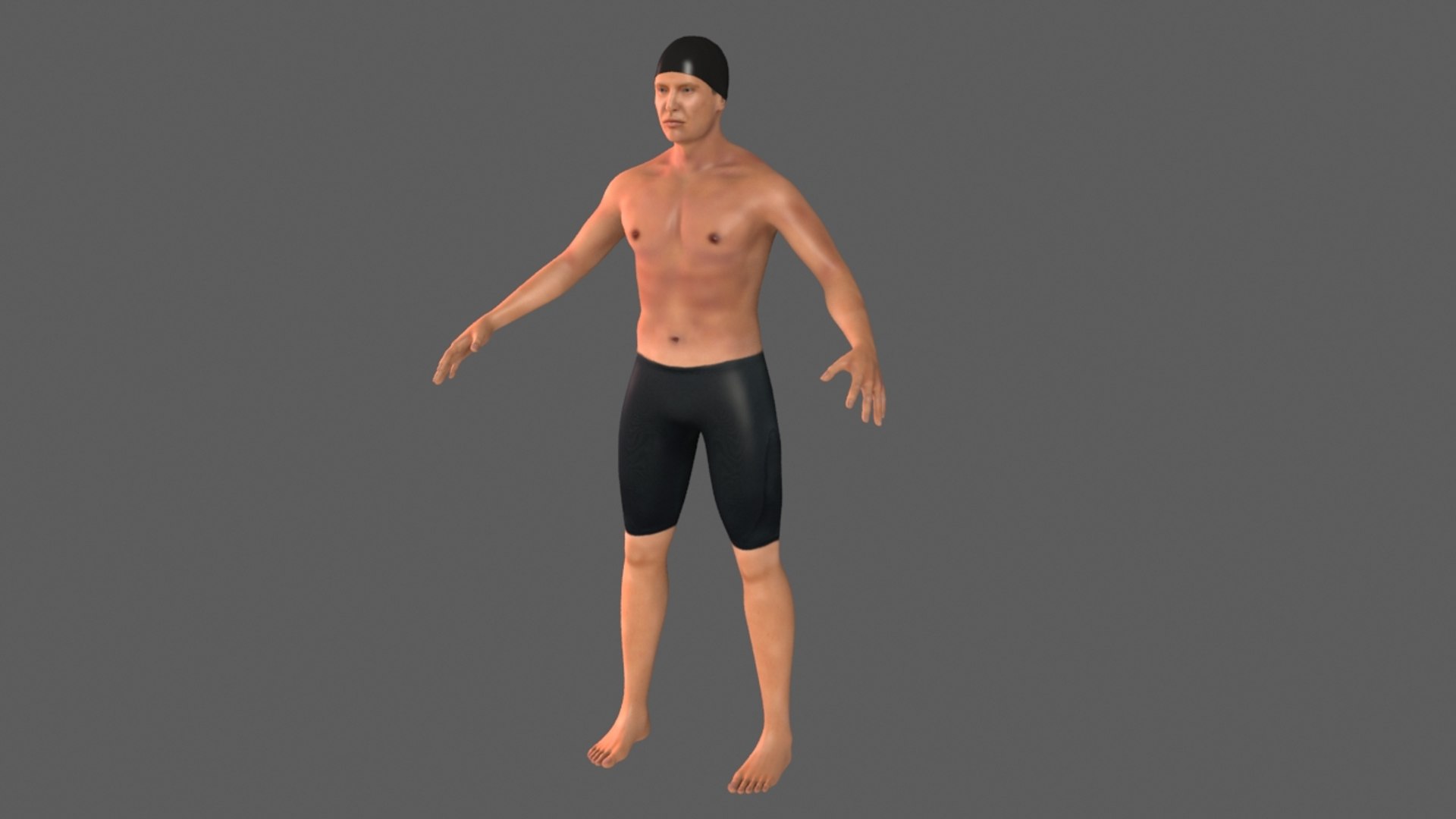 Male Swimmer 3d Model