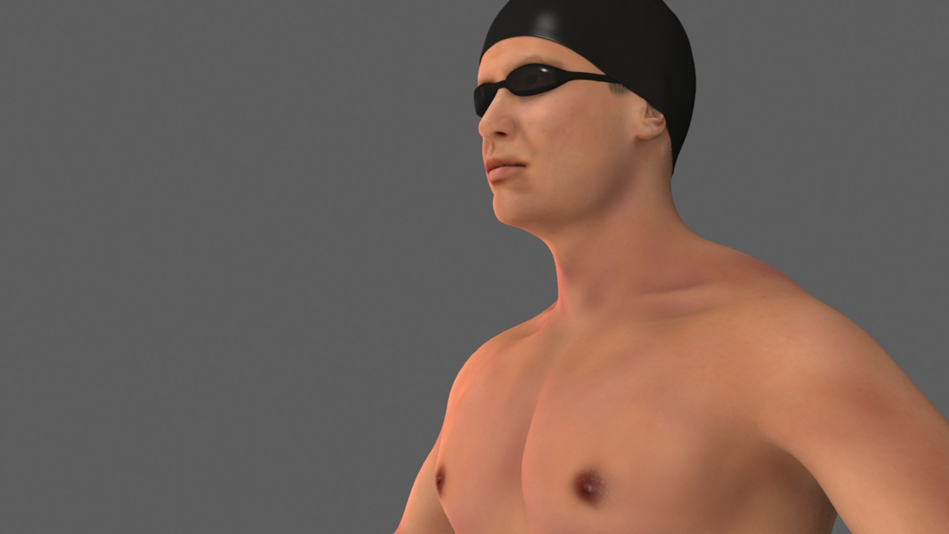 Male Swimmer 3d Model