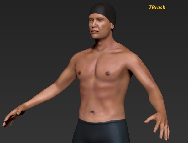 male swimmer 3d model