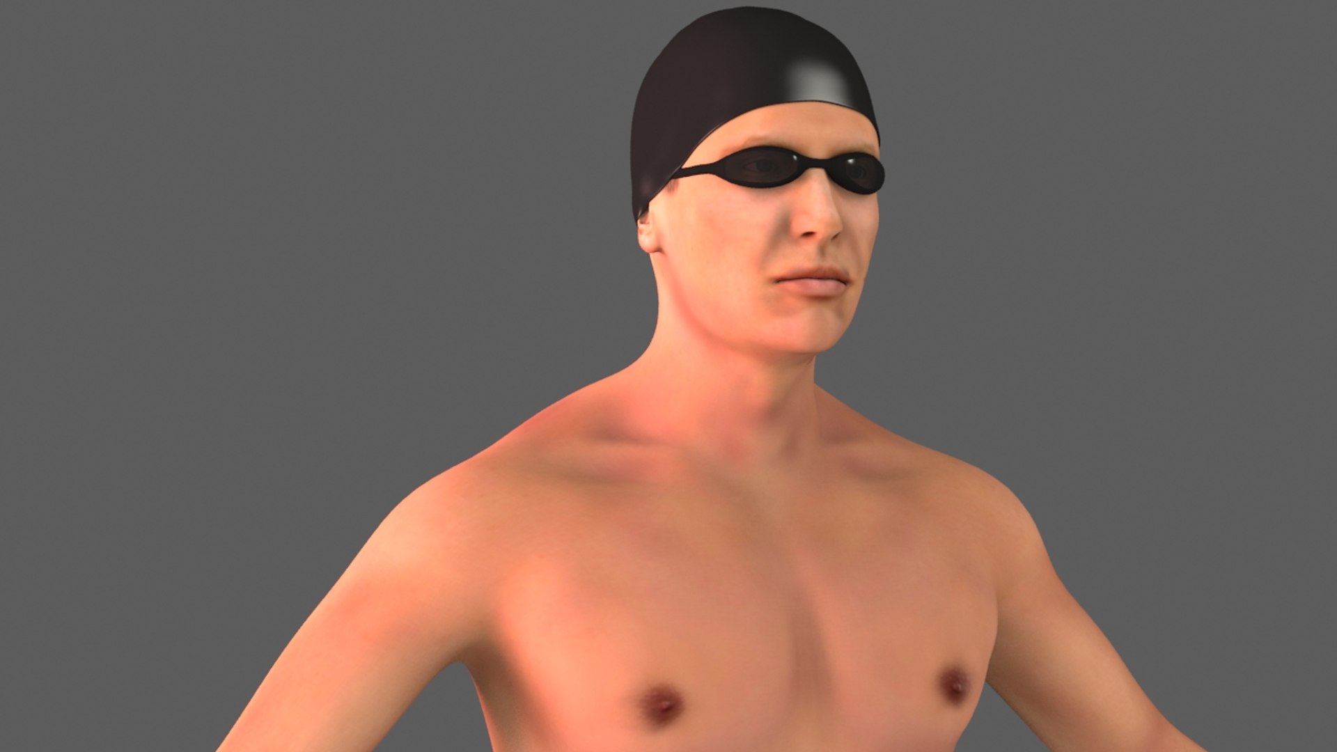 Male Swimmer 3d Model