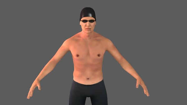 male swimmer 3d model