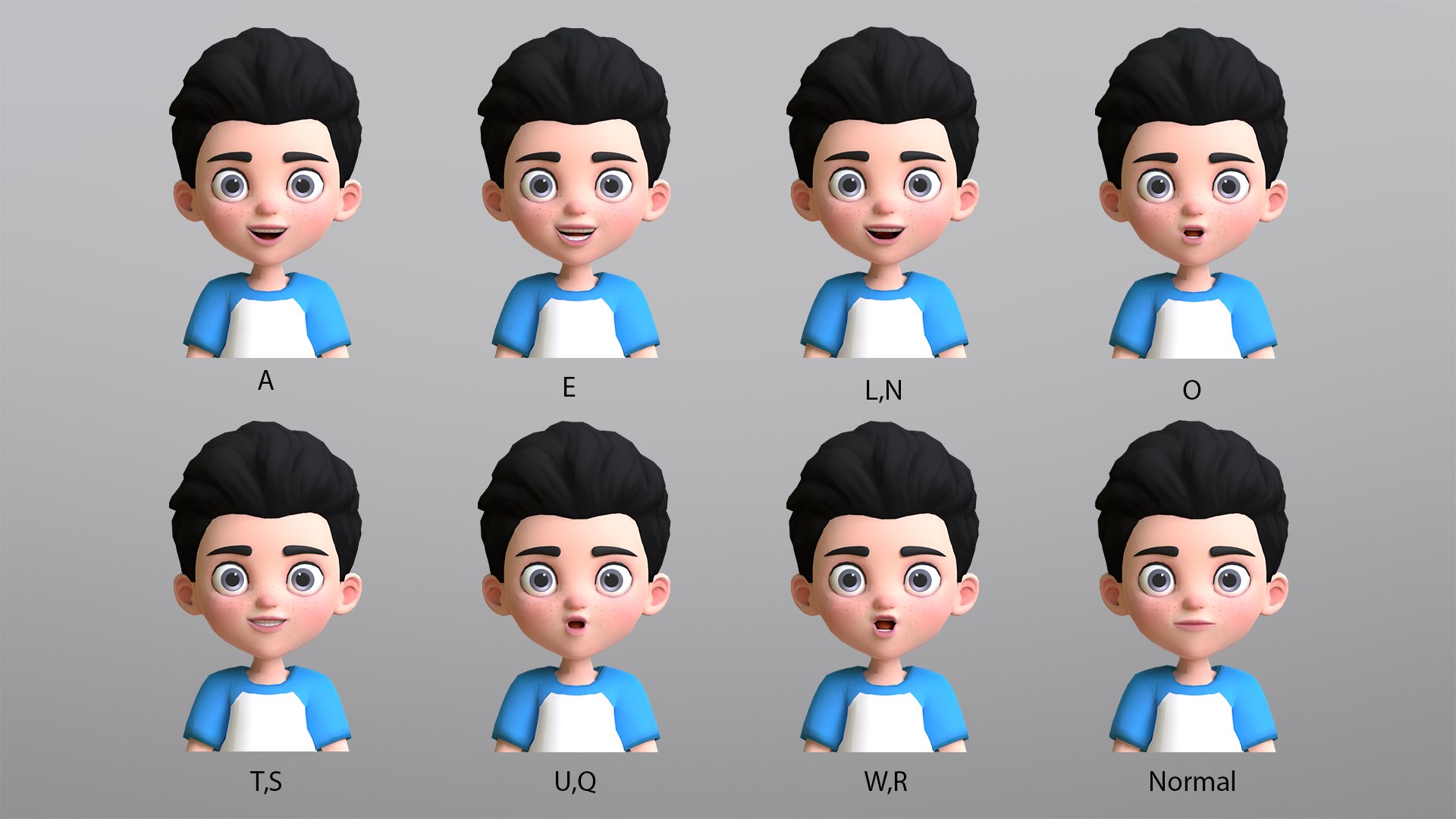 Kid Cartoon Character 3D Model - TurboSquid 1711468