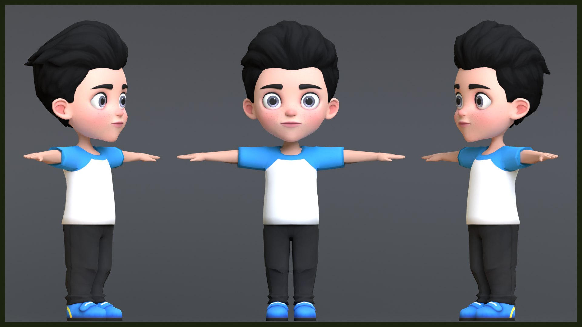 Kid Cartoon Character 3D Model - TurboSquid 1711468