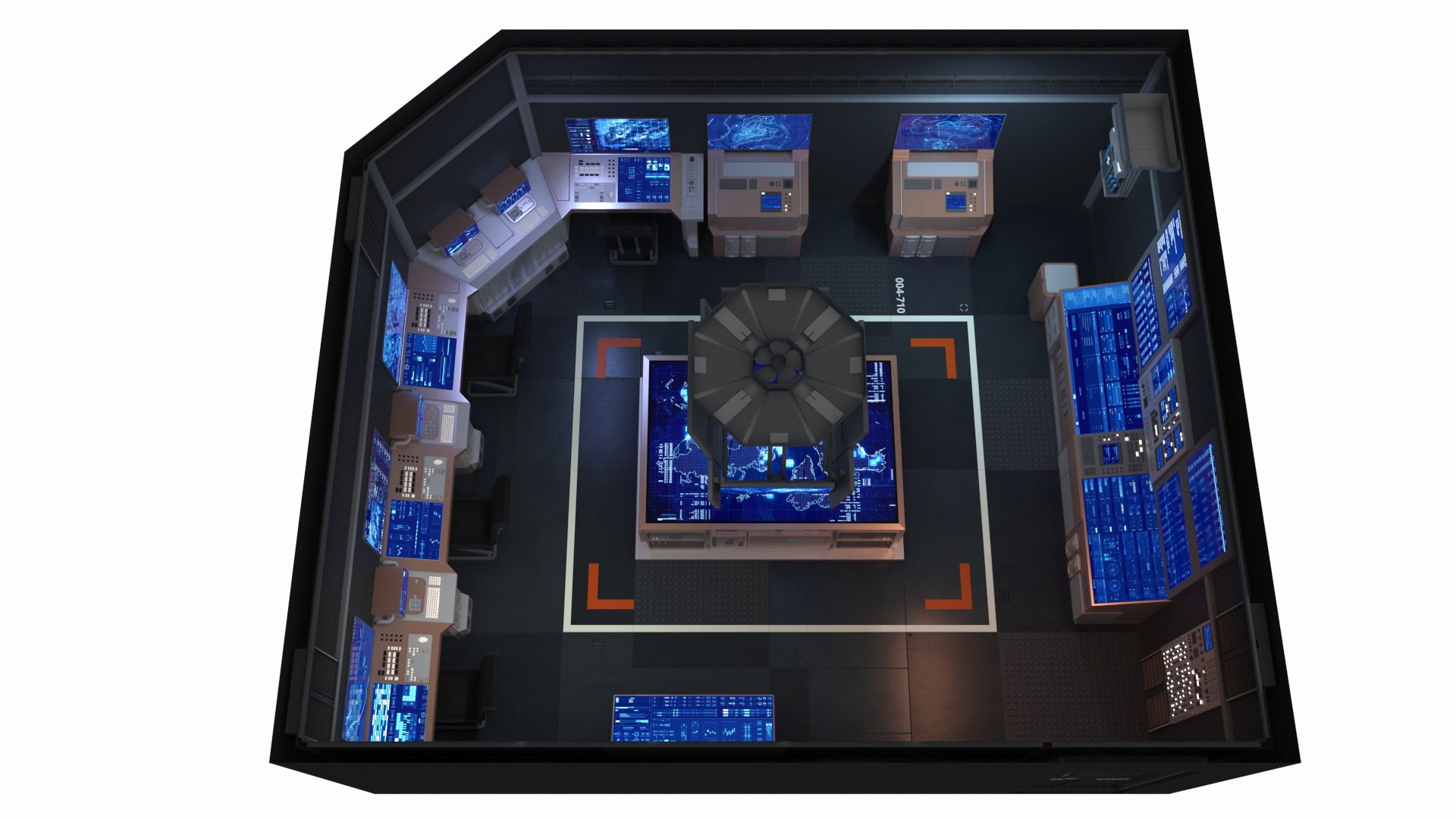 Sci Fi Command Room Blue 3D Model - TurboSquid 2267554