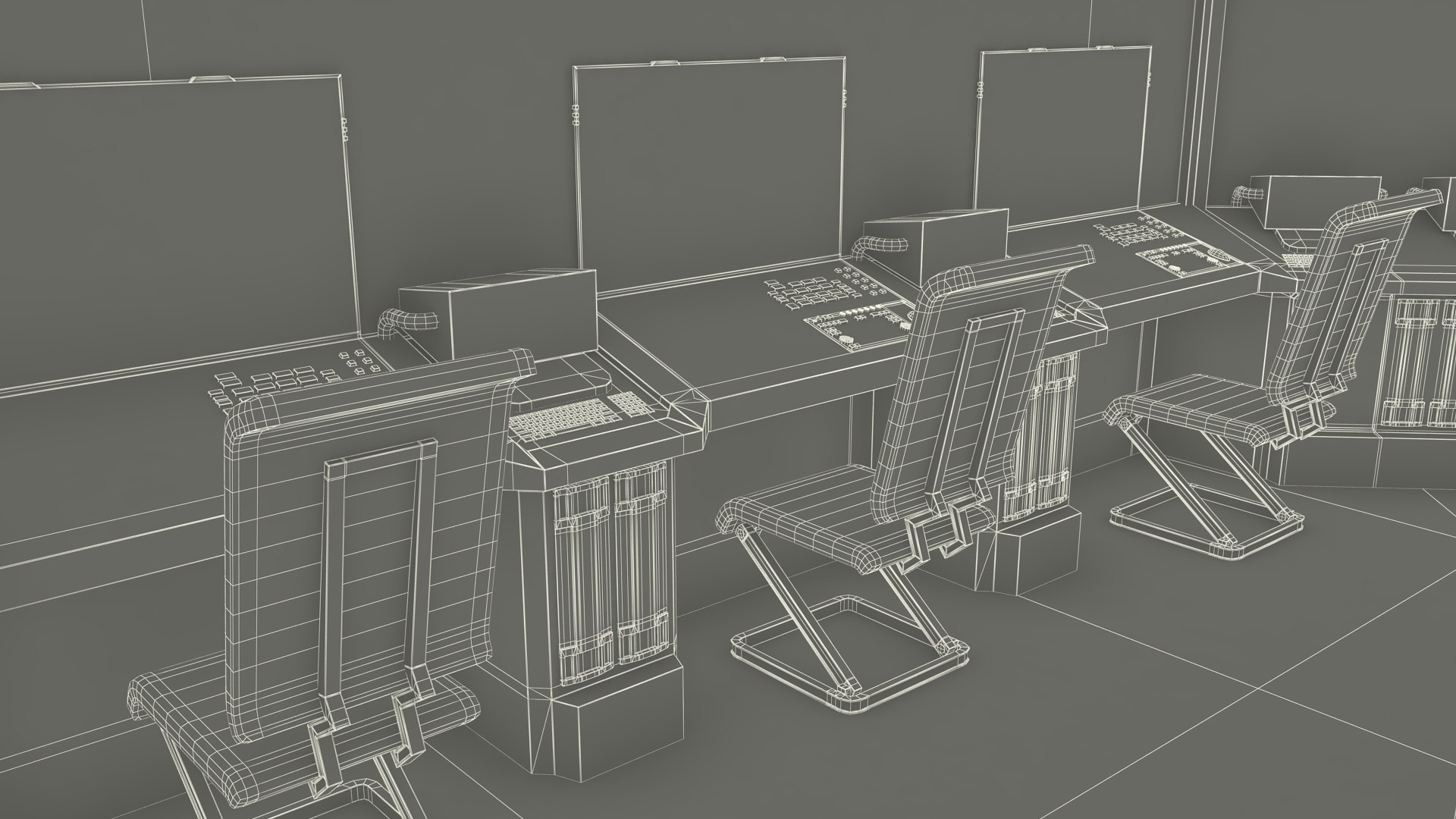 Sci Fi Command Room Blue 3D Model - TurboSquid 2267554