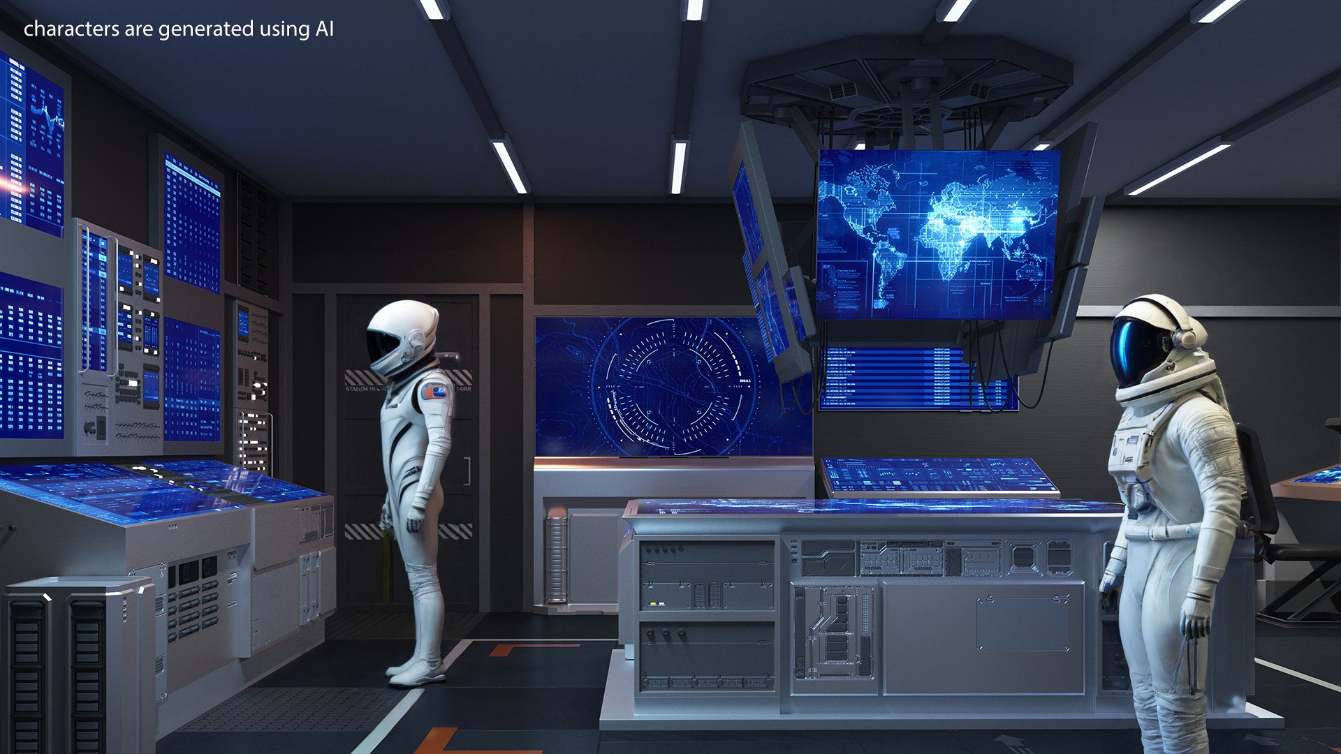 Sci Fi Command Room Blue 3D Model - TurboSquid 2267554