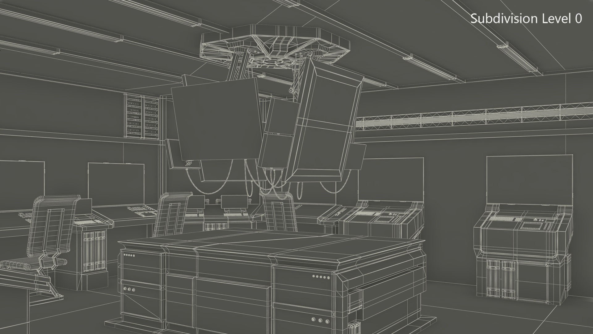 Sci Fi Command Room Blue 3D Model - TurboSquid 2267554
