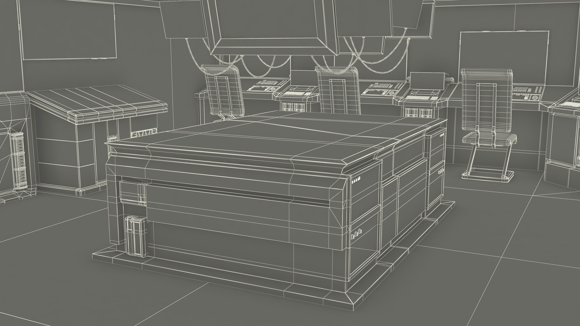 Sci Fi Command Room Blue 3D Model - TurboSquid 2267554