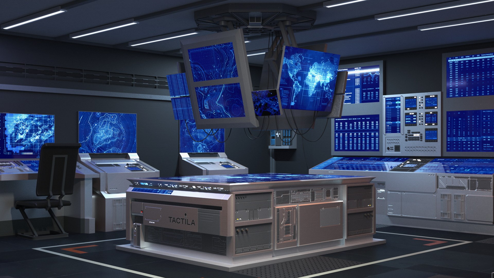 Sci Fi Command Room Blue 3D Model - TurboSquid 2267554
