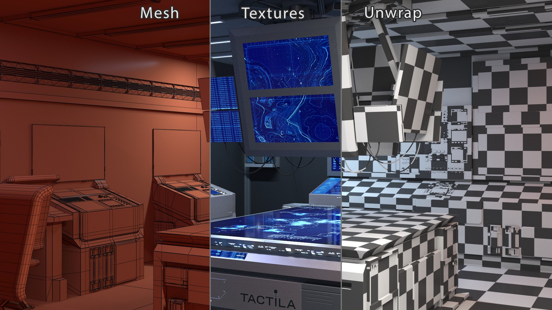 Sci Fi Command Room Blue 3D Model - TurboSquid 2267554