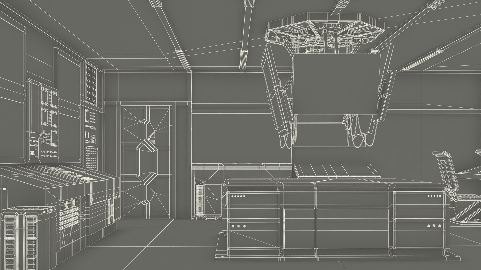 Sci Fi Command Room Blue 3D Model - TurboSquid 2267554