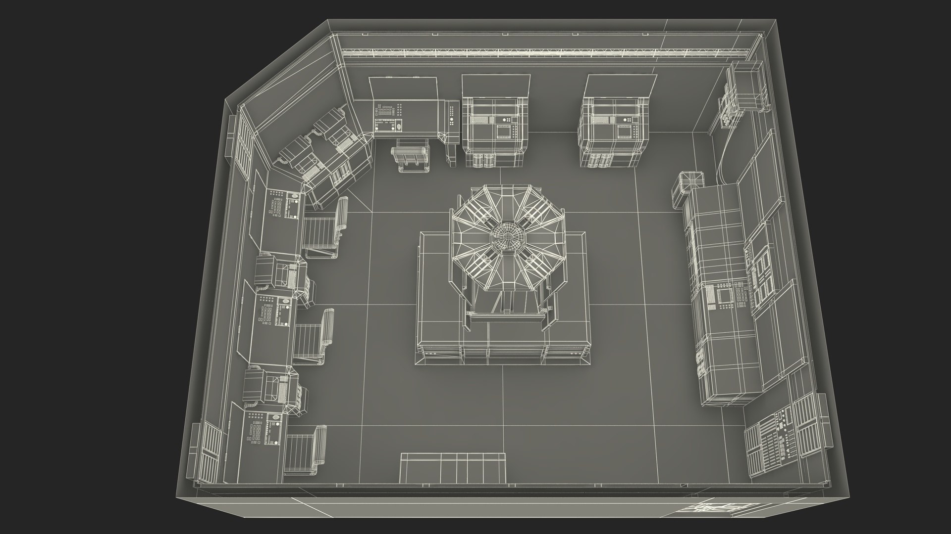 Sci Fi Command Room Blue 3D Model - TurboSquid 2267554