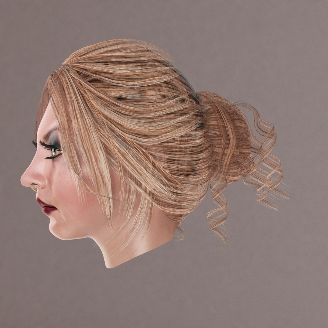 3D Female Hair Model - TurboSquid 1392231