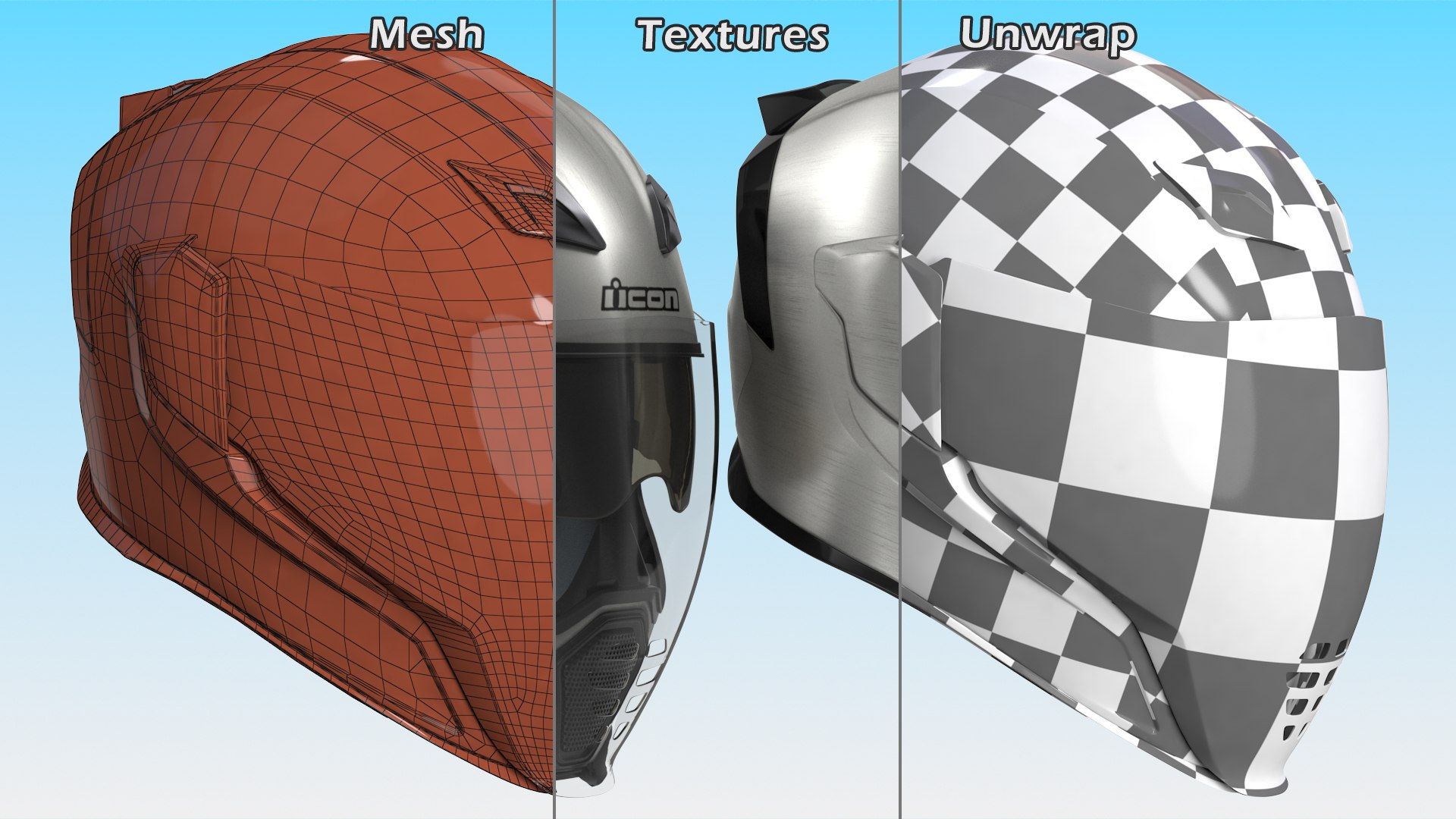 3D Full Face Motorcycle Helmet Icon Airflite Quicksilver model ...