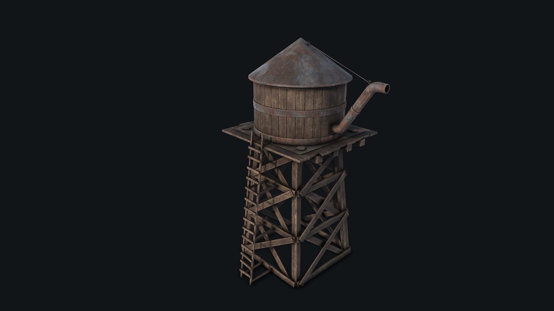 3D Wild West Water Tower 01 Model - TurboSquid 2432887