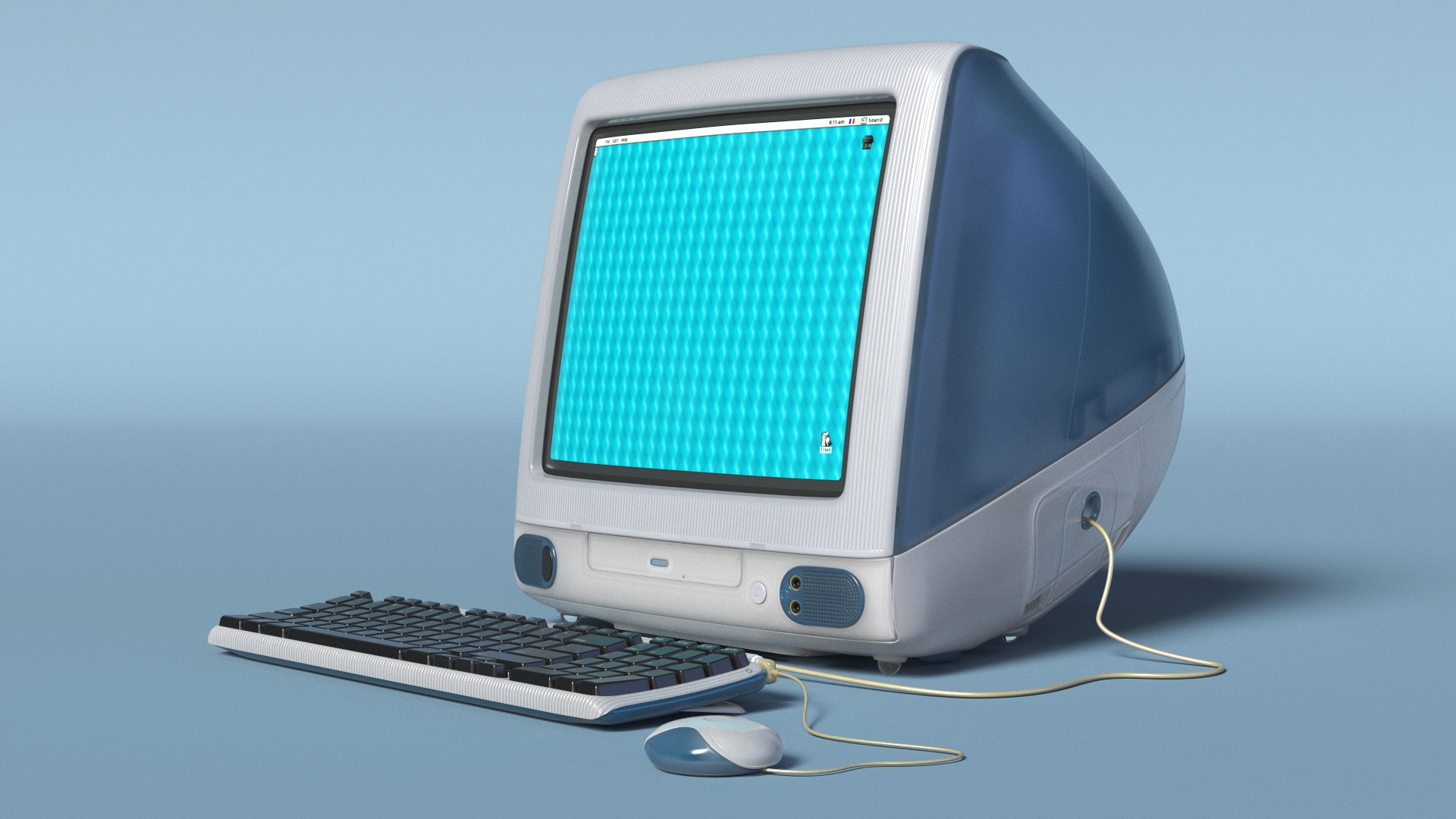 Retro All-in-One Computer Blue 3D - TurboSquid 2382834
