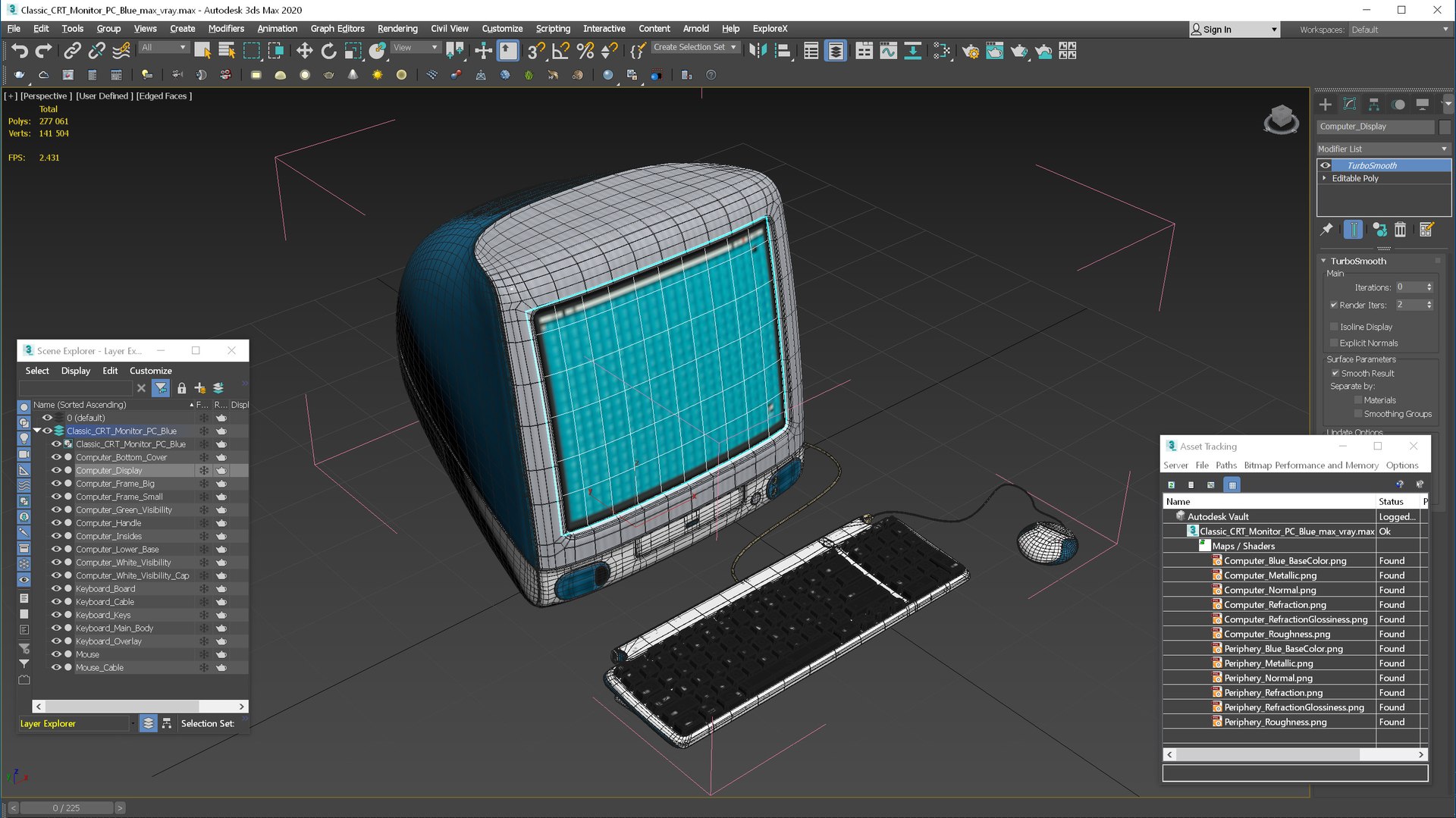 Retro All-in-One Computer Blue 3D - TurboSquid 2382834