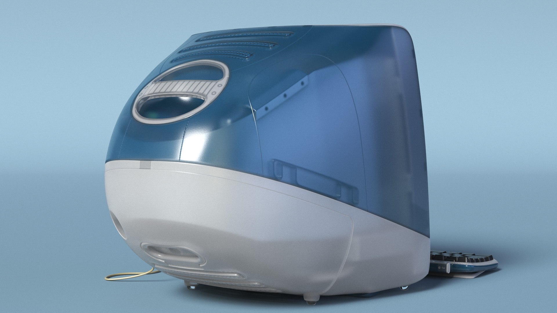 Retro All-in-One Computer Blue 3D - TurboSquid 2382834