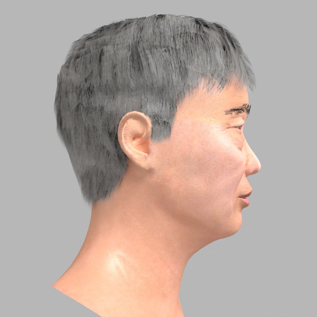 Realistic asian man head 3D - TurboSquid 1201185