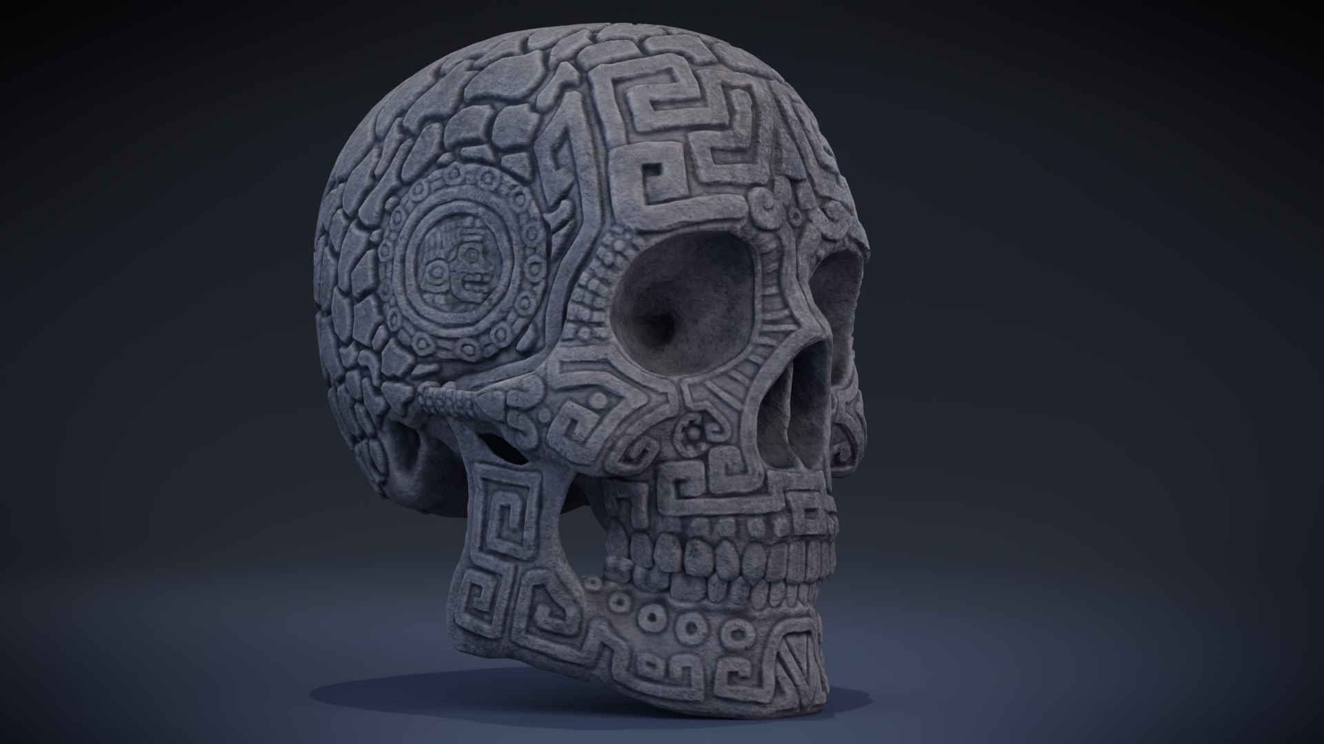 3D Model Aztec Skull - TurboSquid 1718566
