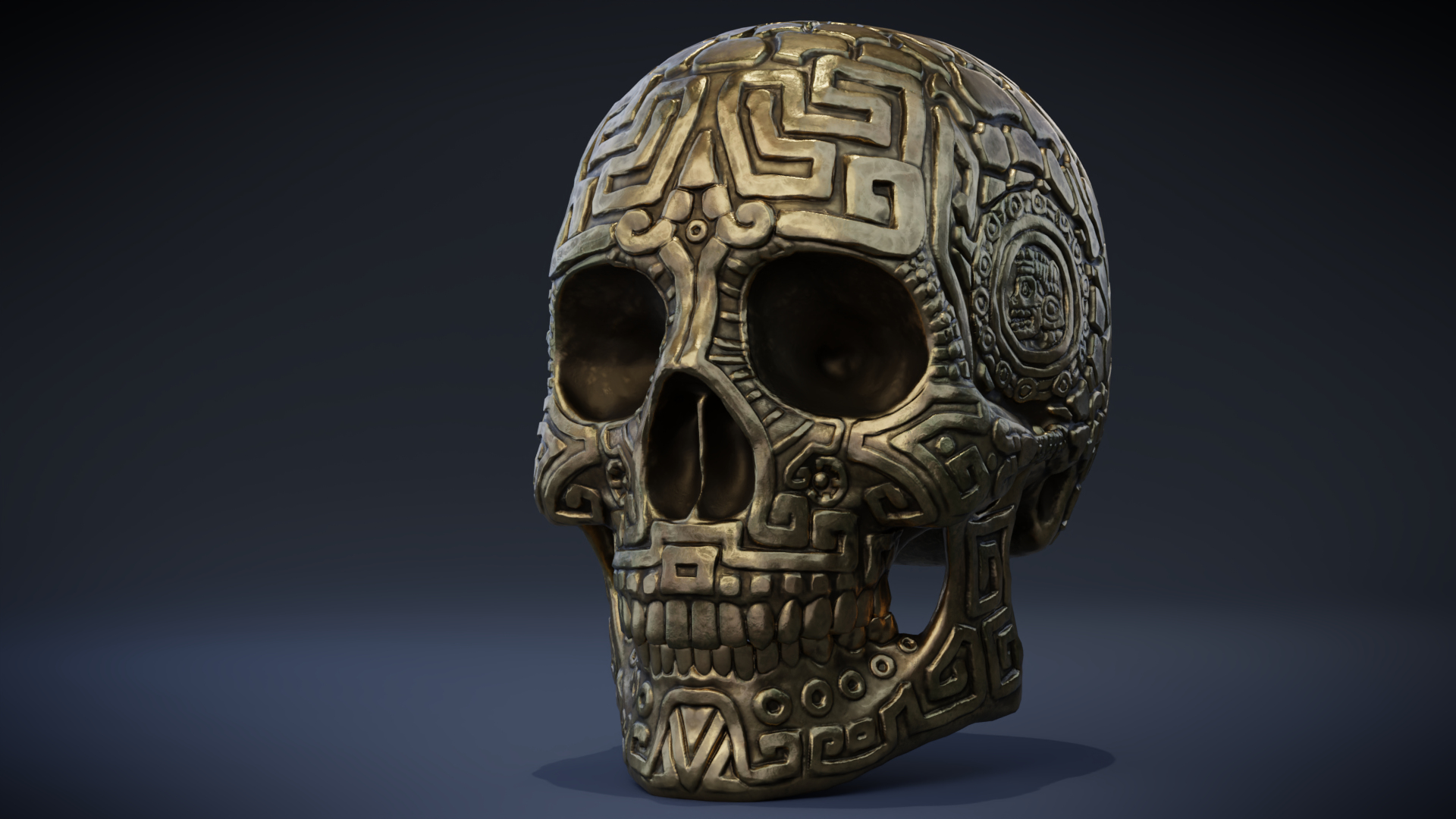modelo 3d Calavera azteca - TurboSquid 1718566