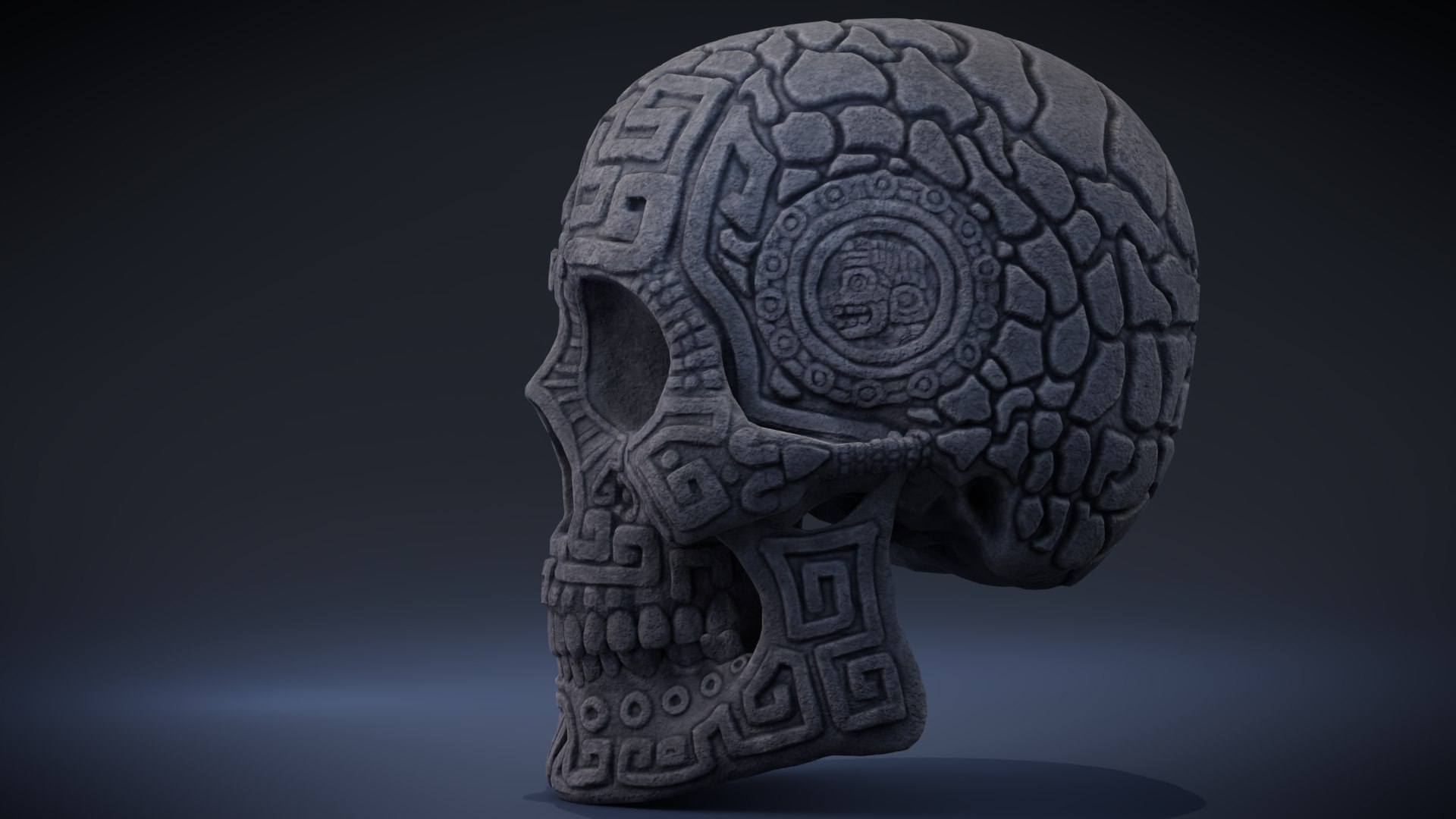 3D Model Aztec Skull - TurboSquid 1718566