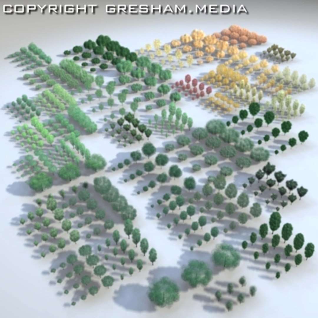 3d Model Trees Plants Bushes Onsite