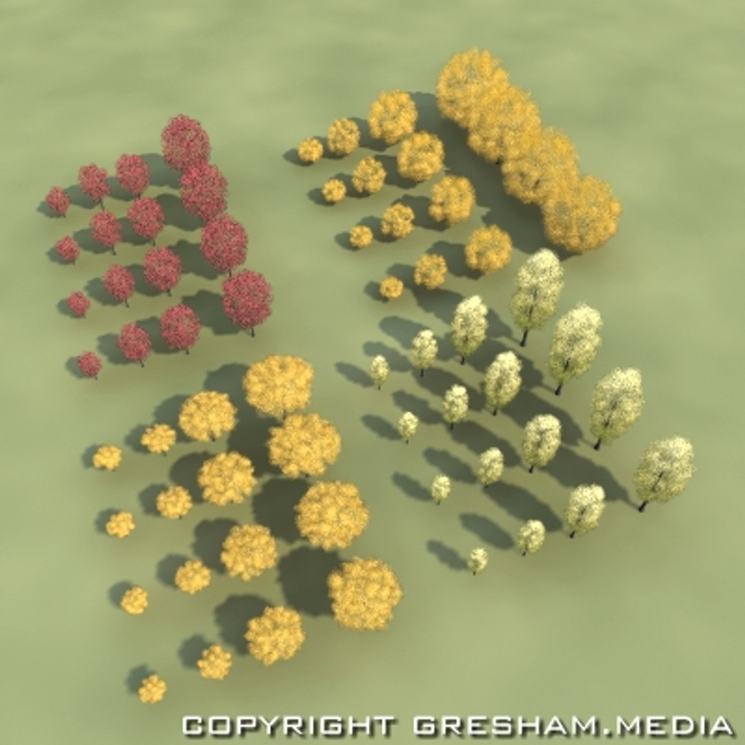3d Model Trees Plants Bushes Onsite