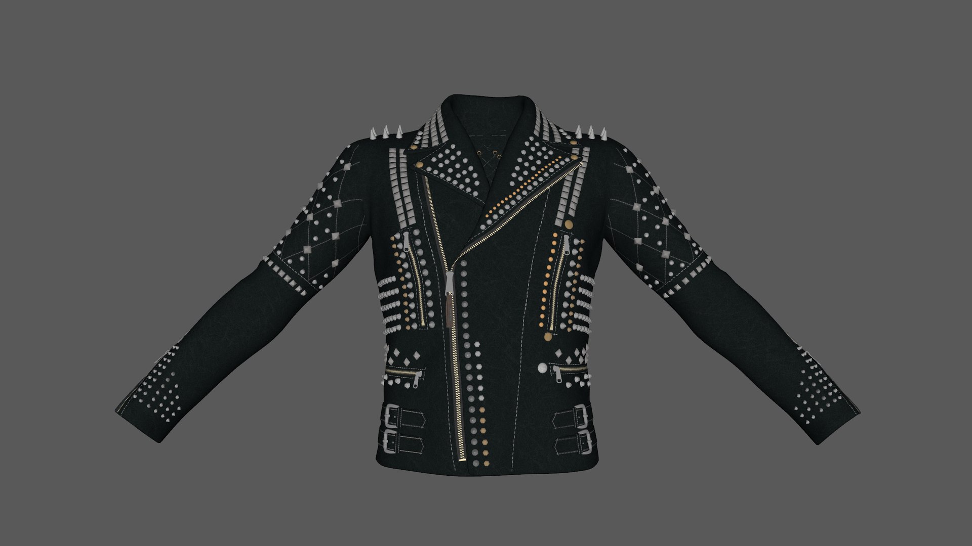 3D Leather Jacket Spiked Punk Low-poly 3D Model Model - TurboSquid 2313046