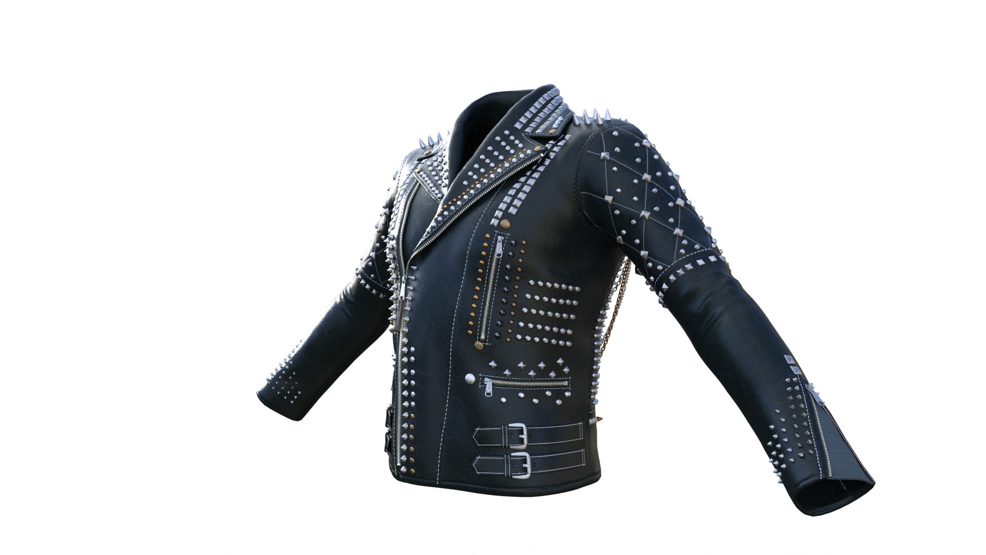 3D Leather Jacket Spiked Punk Low-poly 3D Model Model - TurboSquid 2313046