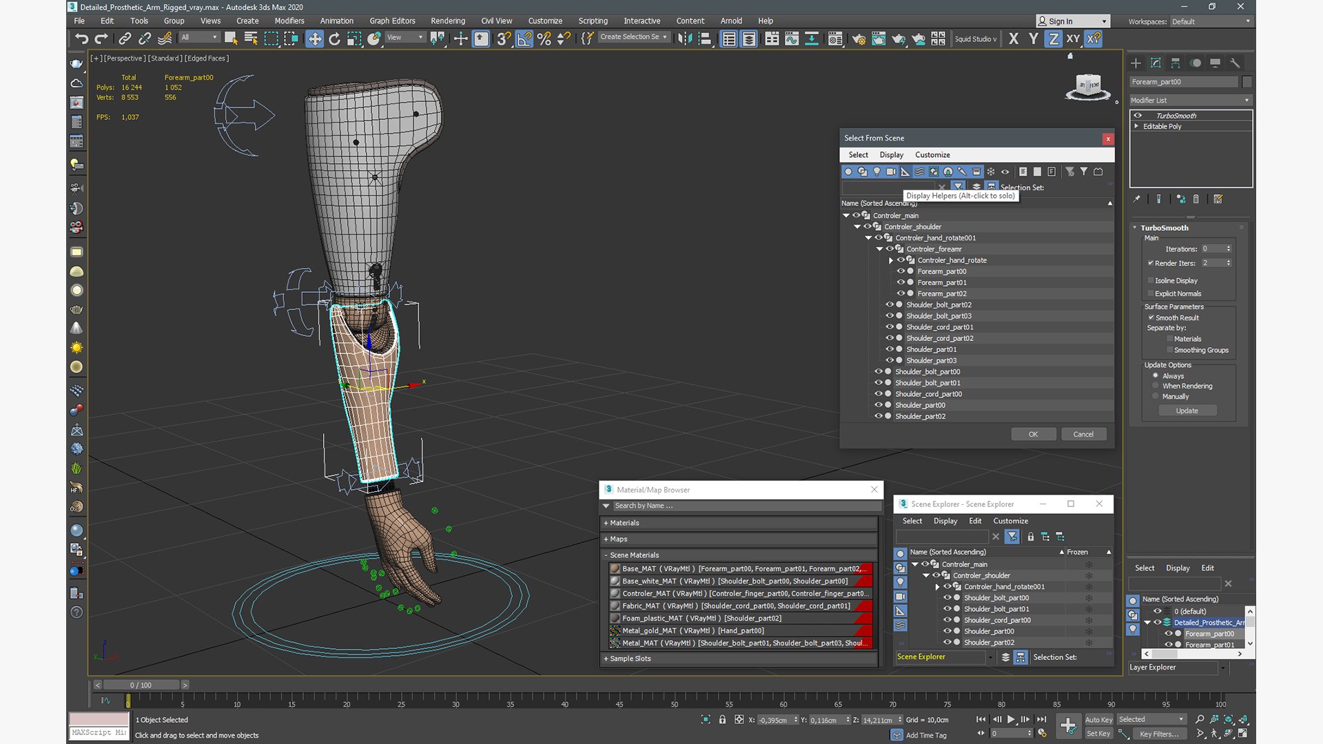 3D Detailed Prosthetic Arm Rigged Model - TurboSquid 2335675