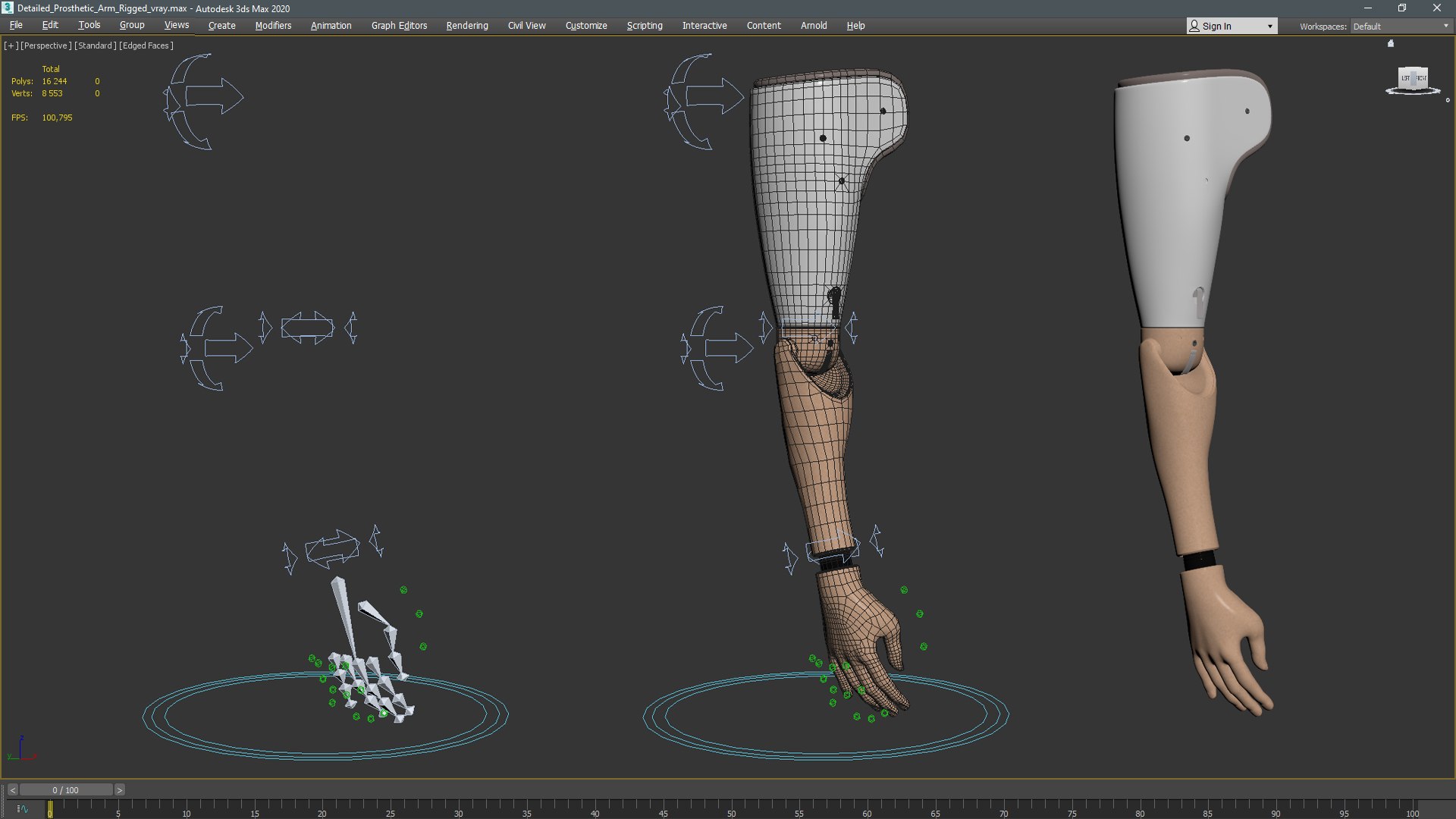 3D Detailed Prosthetic Arm Rigged Model - TurboSquid 2335675