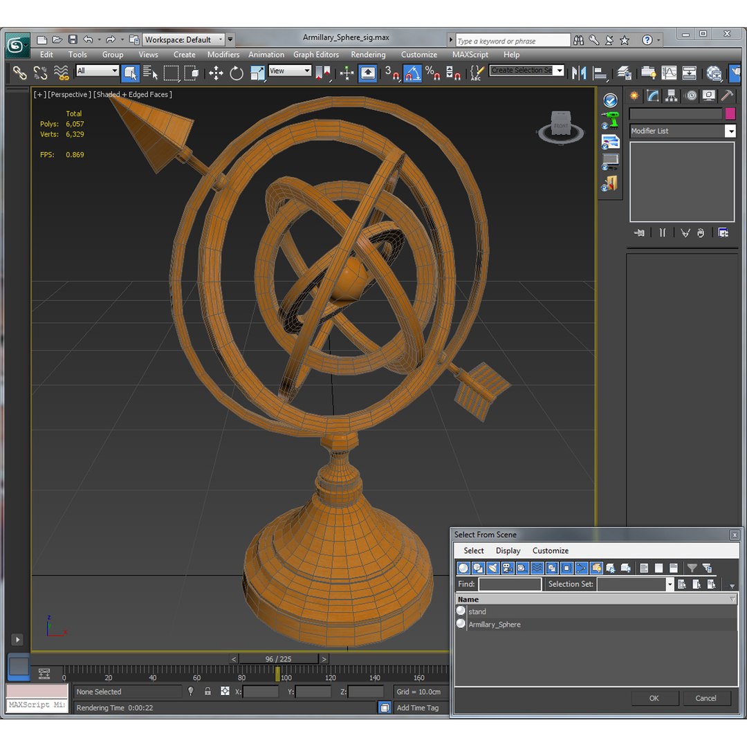 3ds Max Armillary Sphere