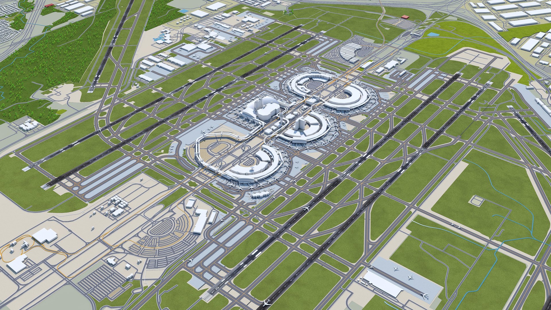3D Dallas - Fort Worth Airport - TurboSquid 2005130