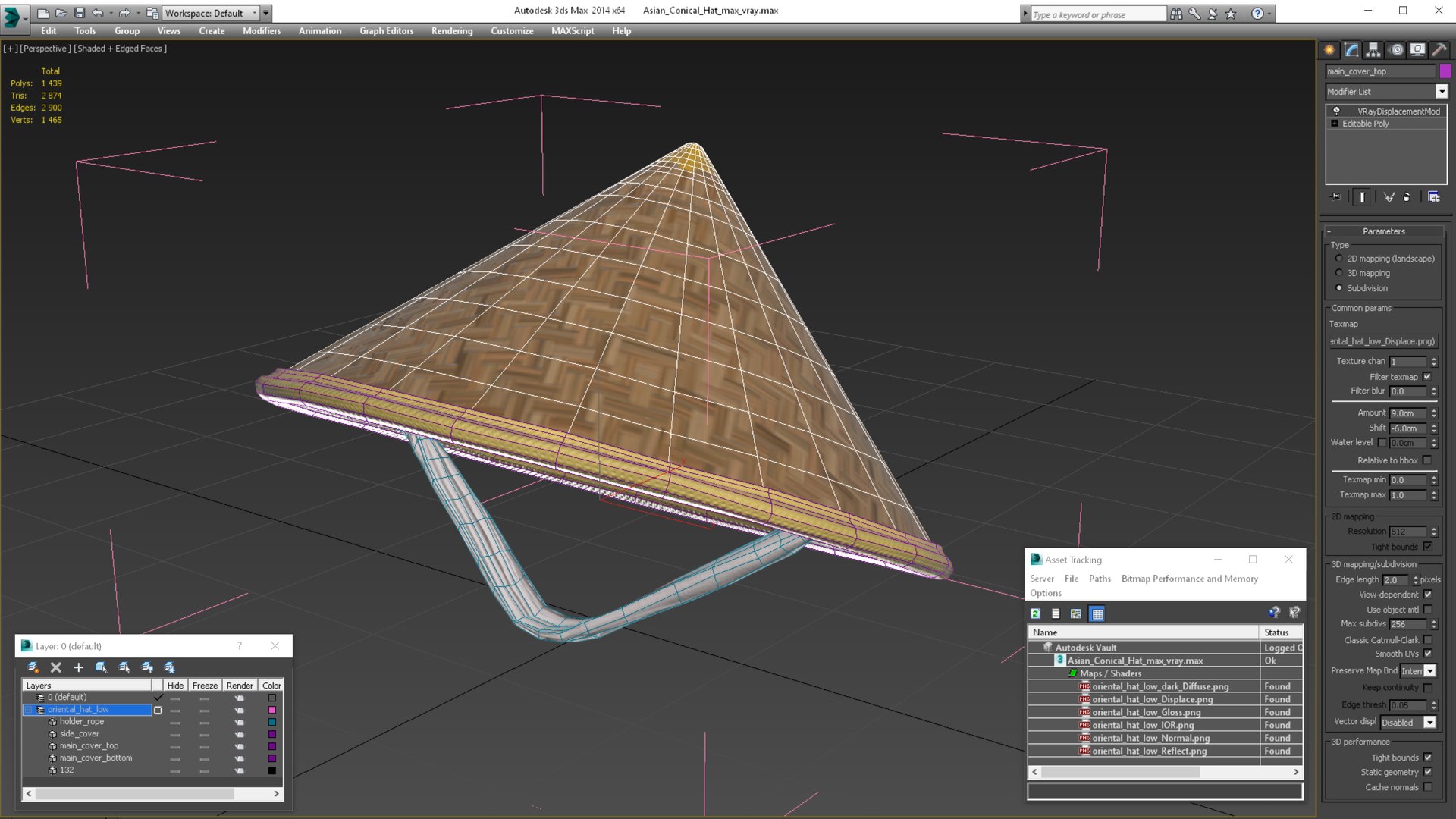 3D Asian Conical Hat model - TurboSquid 1782450