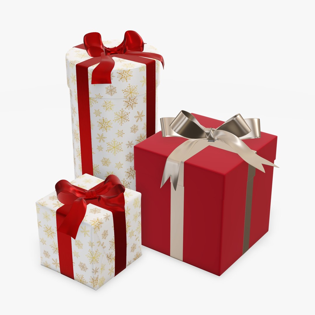 Christmas gift wrapped 3D model - TurboSquid 1645049