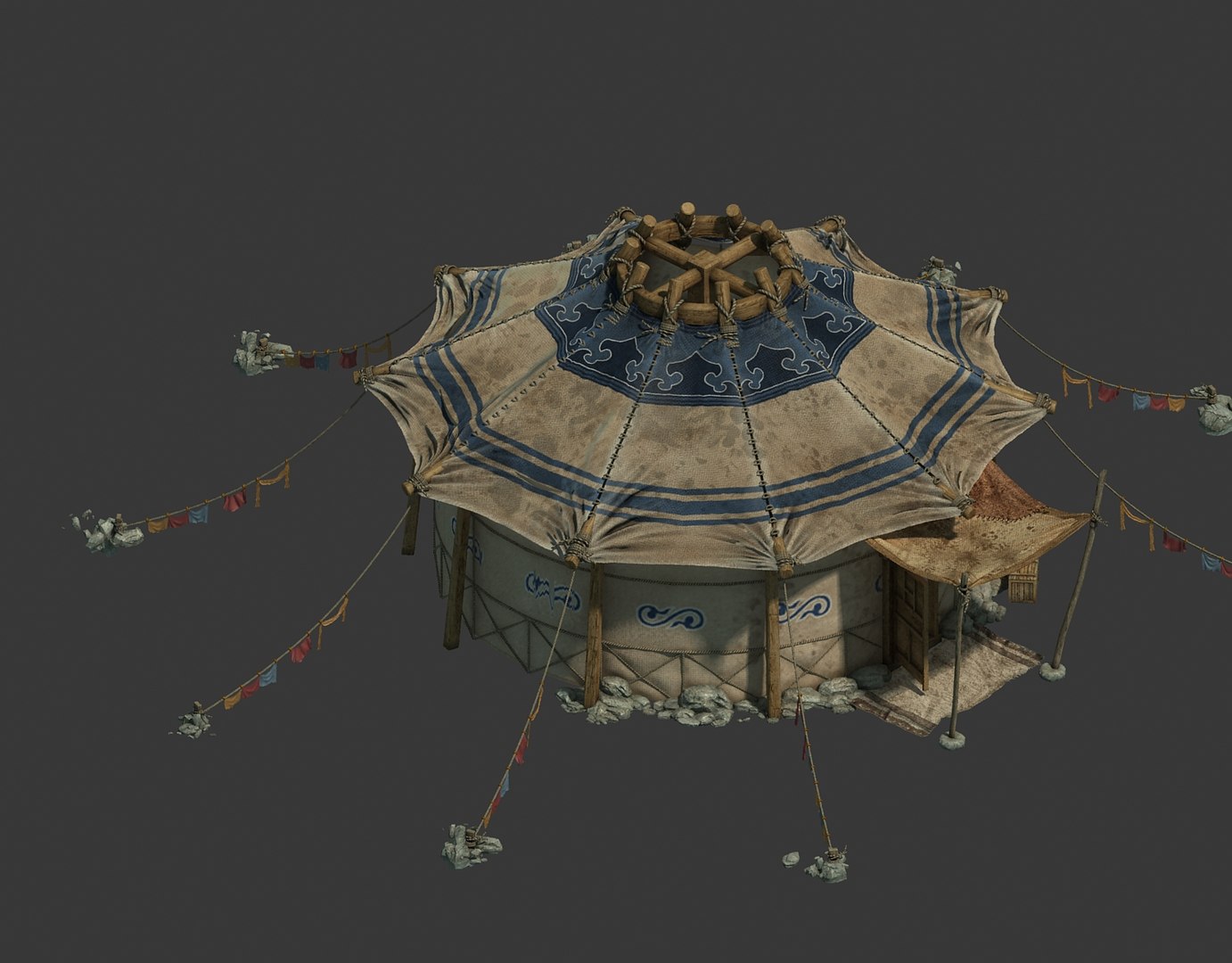 Mongolian Portable Yurt Modeled 3D Model - TurboSquid 1592019